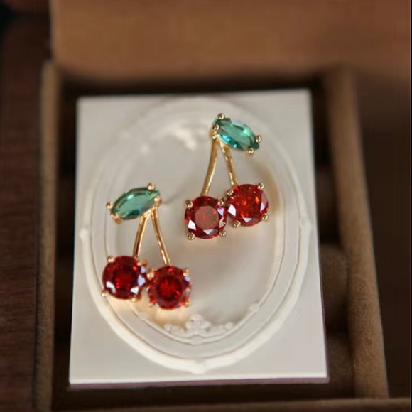 Jewelry | Rhinestone Cherry Earrings | Poshmark